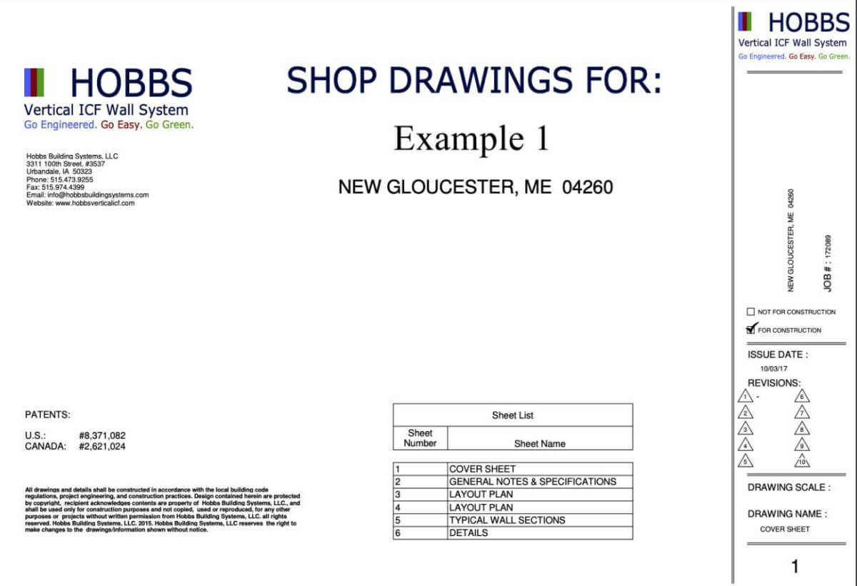 Engineered Shop Drawings – Hobbs Vertical ICF Wall System